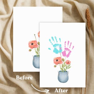 Printable Mother's Day Handprint Craft – Poppy Flower Bouquet Activity ...