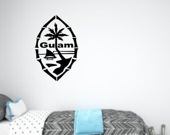 Guam Island Flag Crest Decal Vinyl Sticker Different Colors and Sizes ...