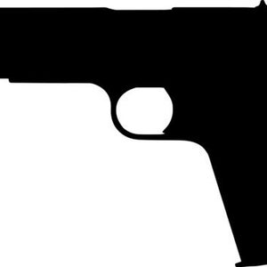 Gun Pistol Decal Vinyl Sticker for Laptop, Windows, Cars, Bottles, Etc ...