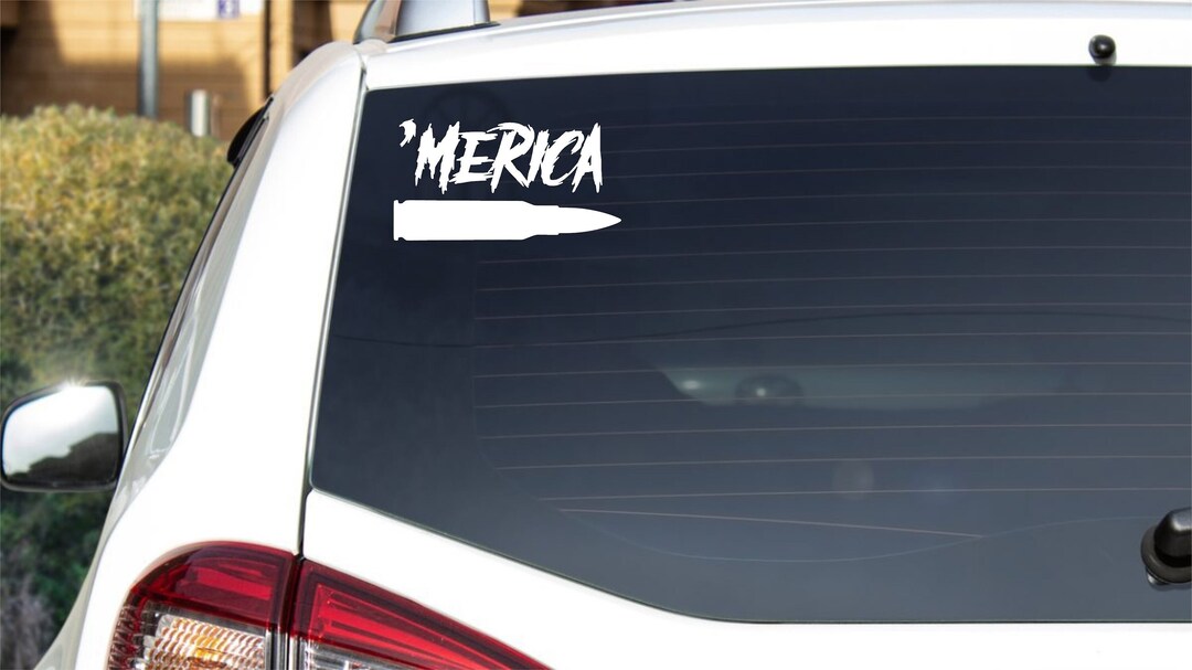 Merica Bullet Decal Vinyl Sticker America for Windows, Laptops, Cars ...