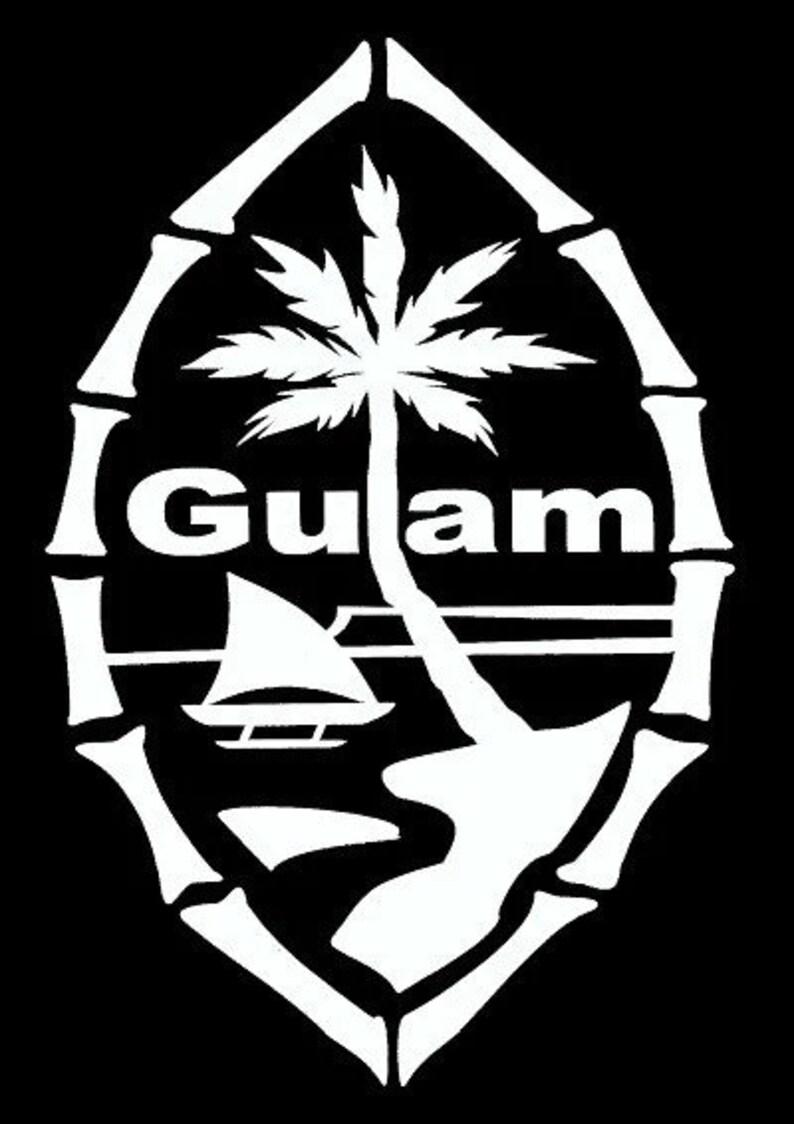 Guam Island Flag Crest Decal Vinyl Car Sticker - Different Colors and ...