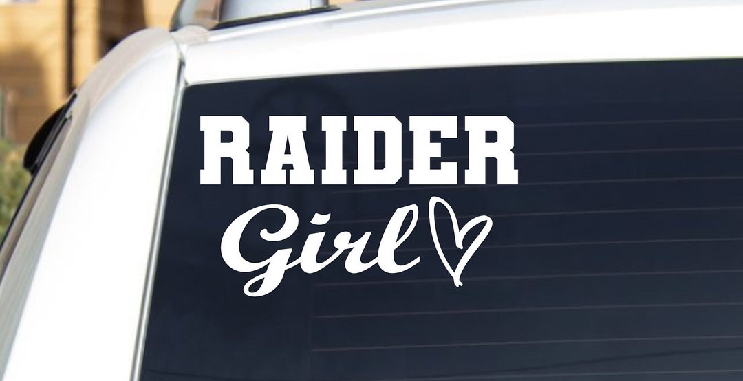 Raider Girl Heart Decal Sticker Vinyl Football Graphic - Different ...