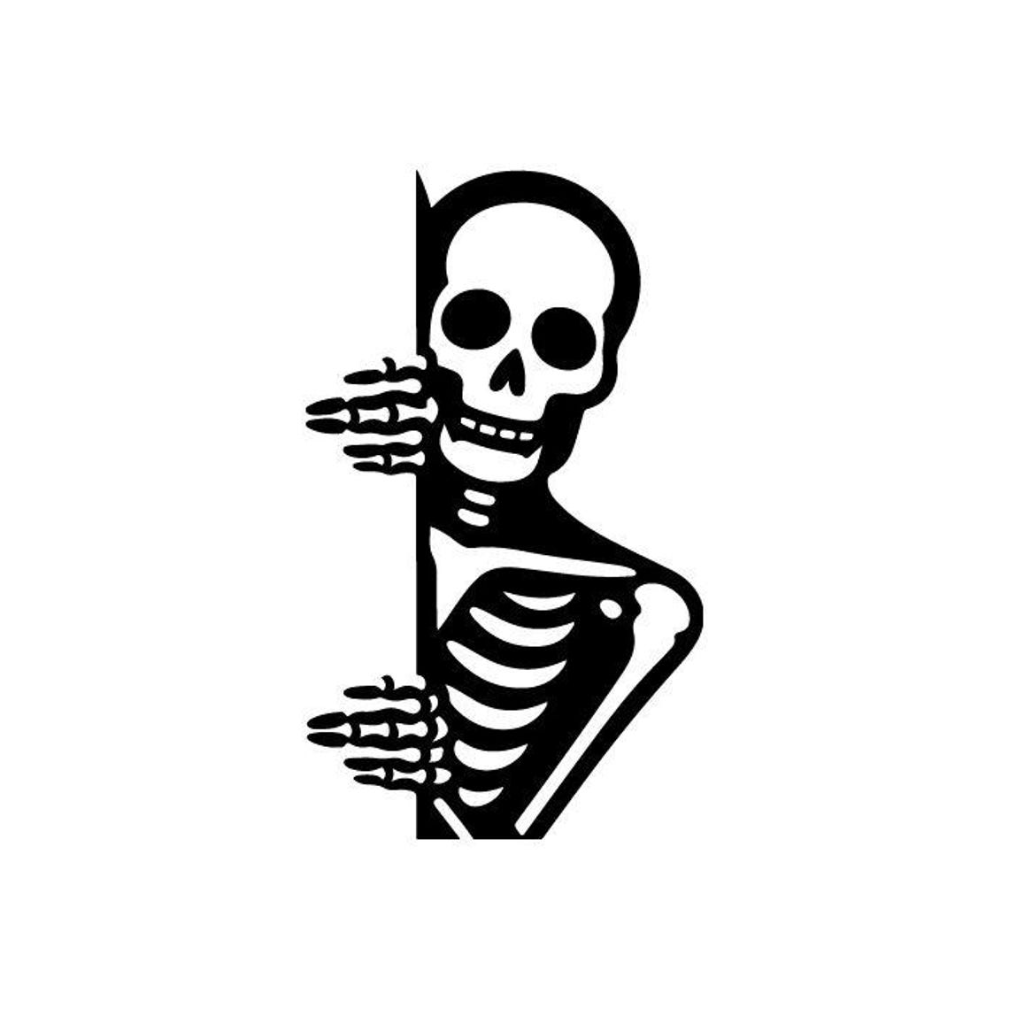 Peeking Skeleton Creeper Sticker Decal Vinyl - Spooky, Seasonal ...