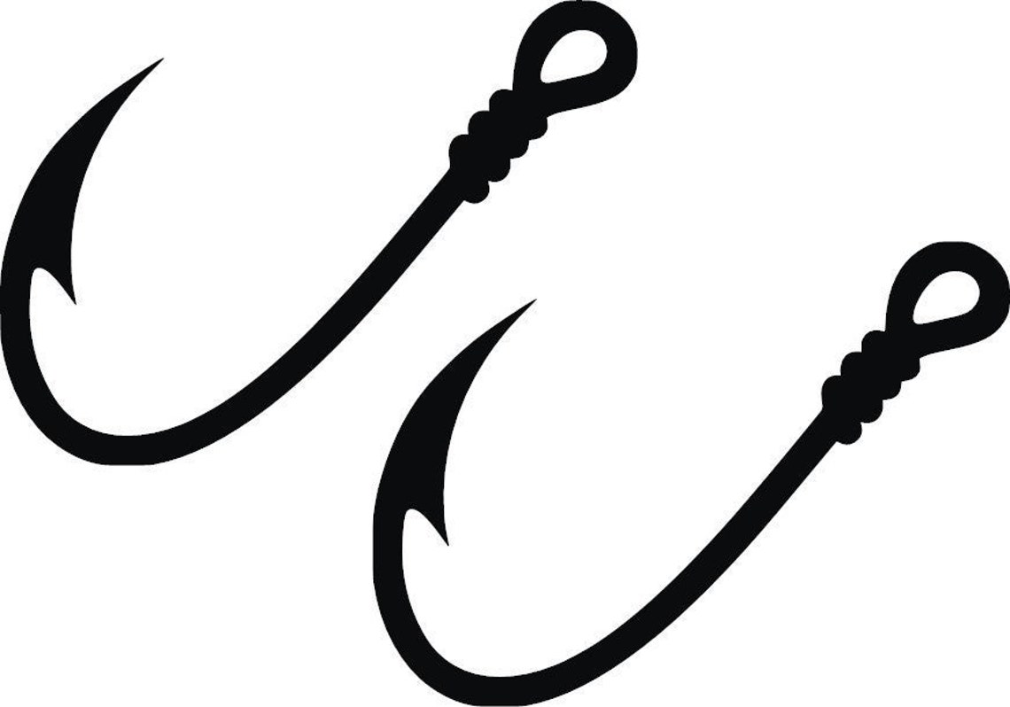 Fishing Hook Decal Sticker Vinyl 2X Pack - Sporty - Fishing Sticker ...