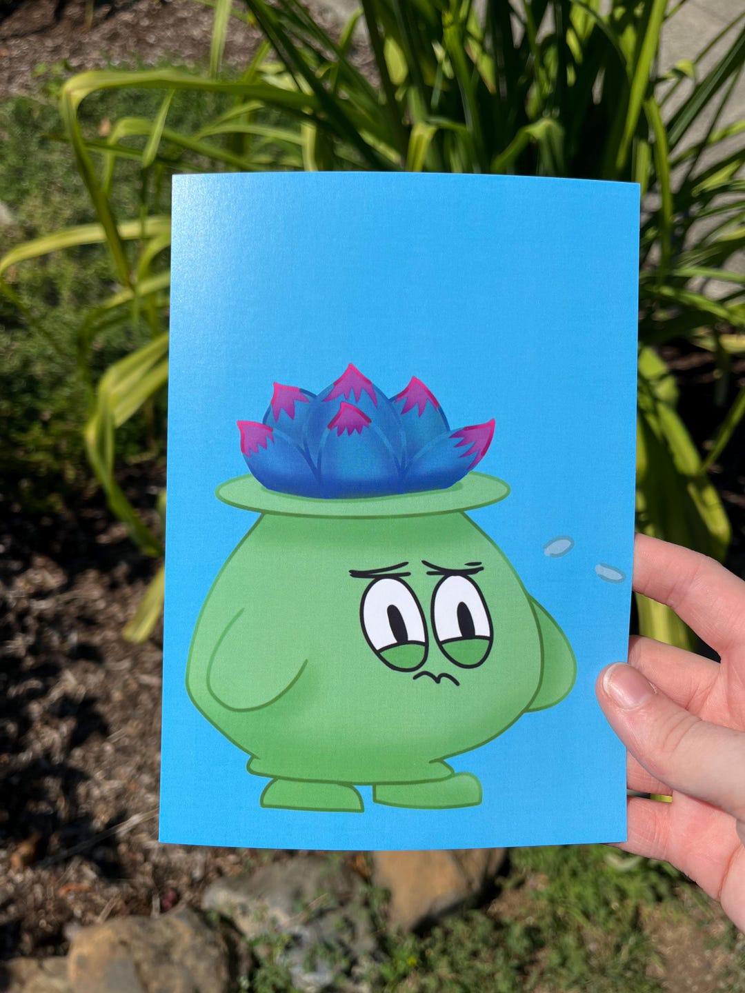 Worried Pot Art Print, Disgruntled Pot Collection, 5'x7' Inches, Cute ...