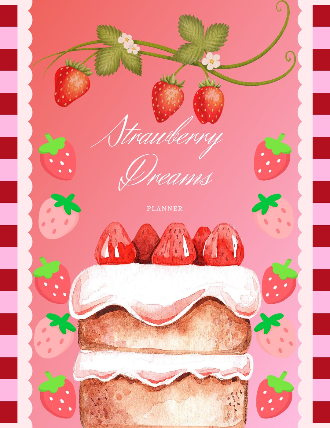 Strawberry Dreams Digital Planner - Etsy