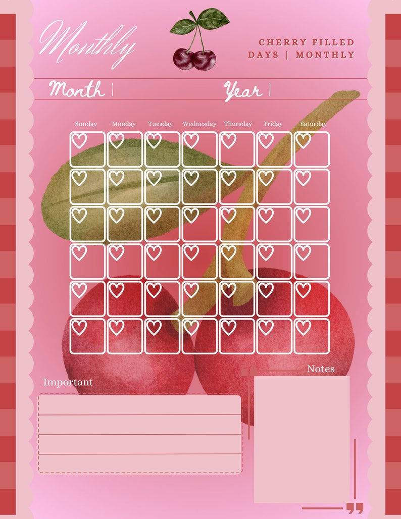 Cherry Filled Days Digital Planner - Etsy