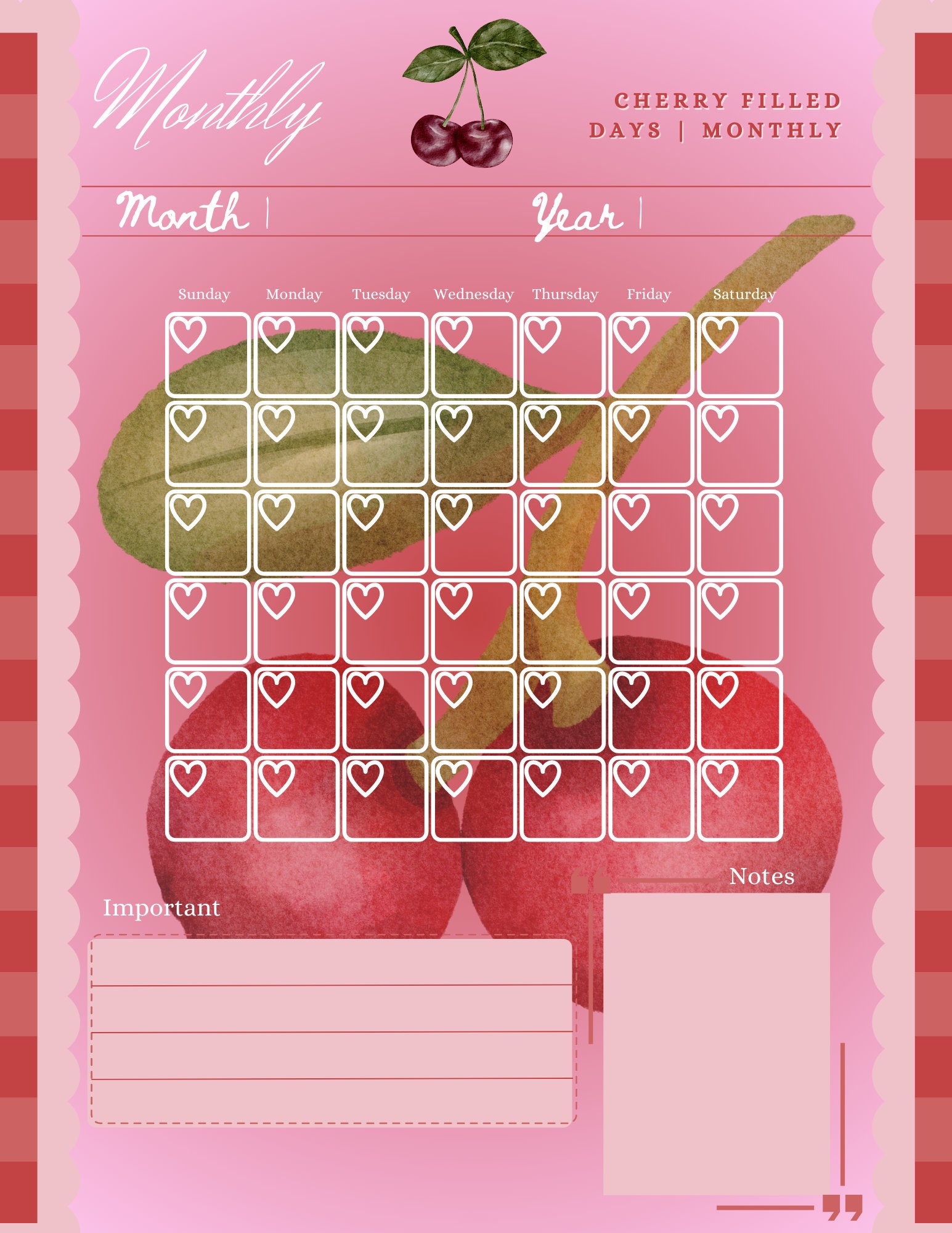 Cherry Filled Days Digital Planner - Etsy