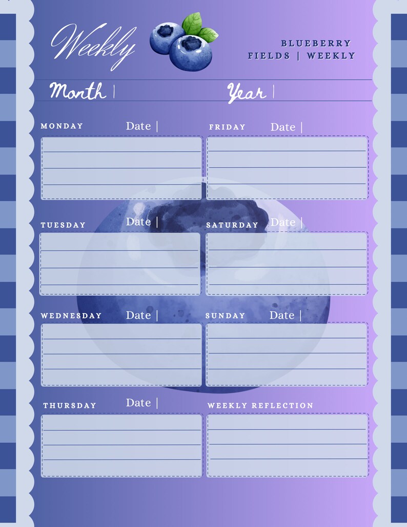 Blueberry Fields Digital Planner - Etsy