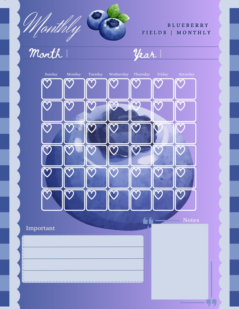 Blueberry Fields Digital Planner - Etsy