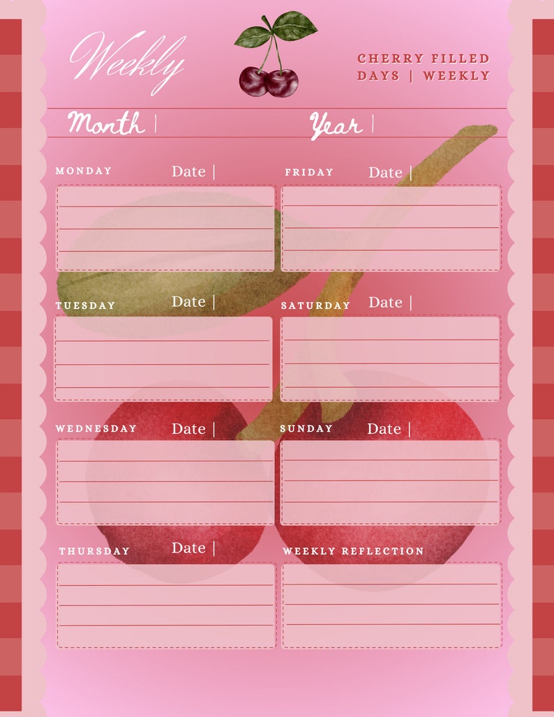 Cherry Filled Days Digital Planner - Etsy