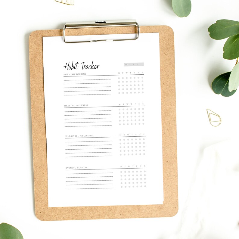 Wellness Goal Tracker Printable: Daily and Weekly Habits, Journal ...
