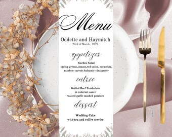 Aesthetic Editable Menu Template for Hosting Dinner Parties - Etsy
