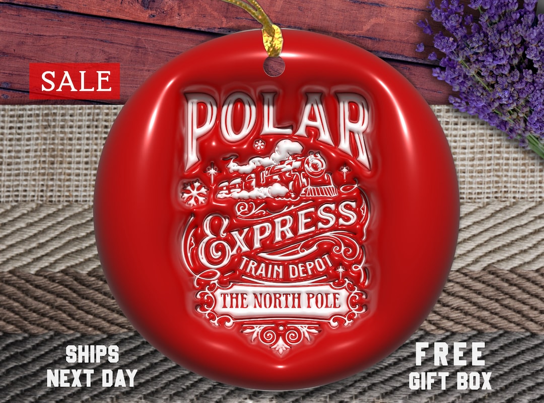 Polar Express Ornament, Flat Christmas Ornament, Christmas Tree ...