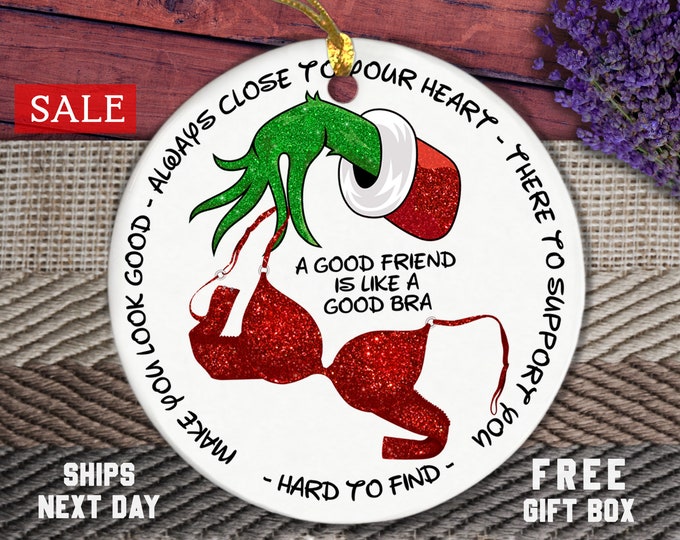 Good Friends Are Like a Good Bra, Friendship Ornament, Grinch, Besties ...