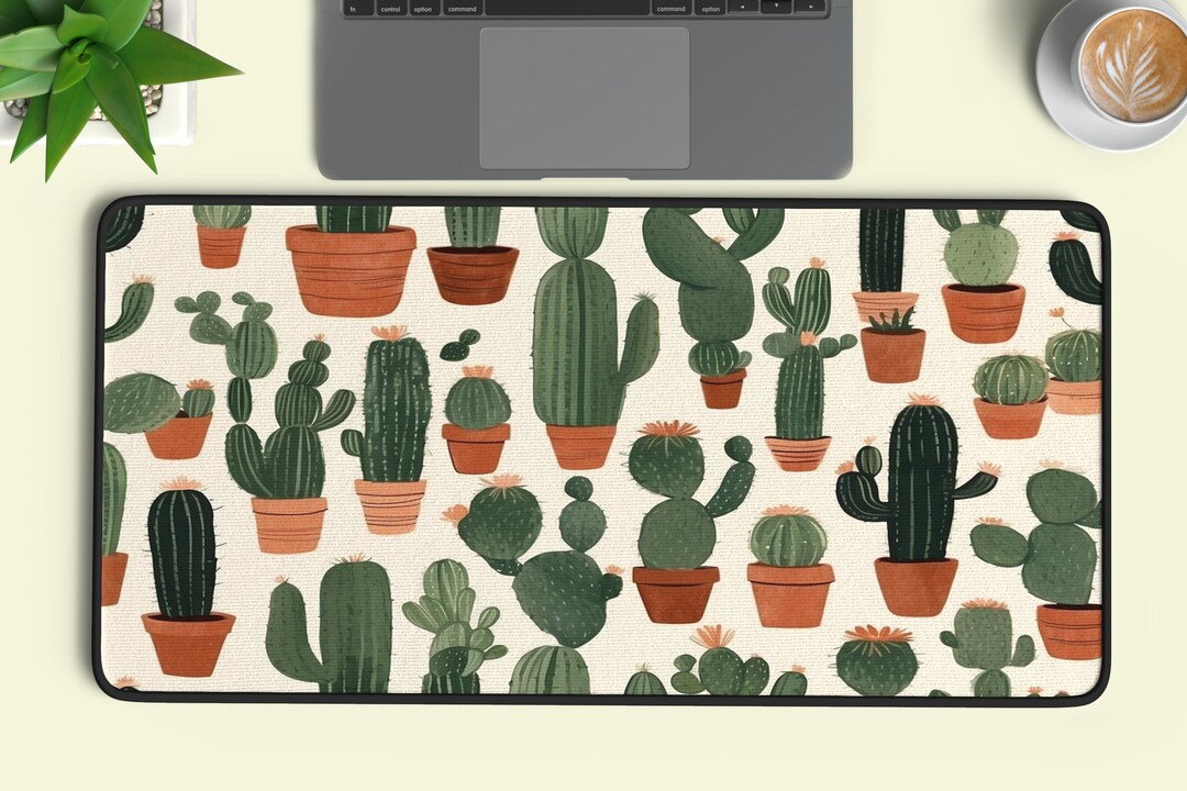 Cactus Desk Mat Large Gaming Mouse Pad Office Decor Large Desk Mat for ...