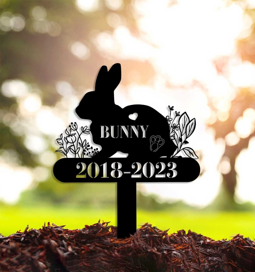 Personalized Rabbit Bunny Memorial Stake Bunny Metal Garden - Etsy