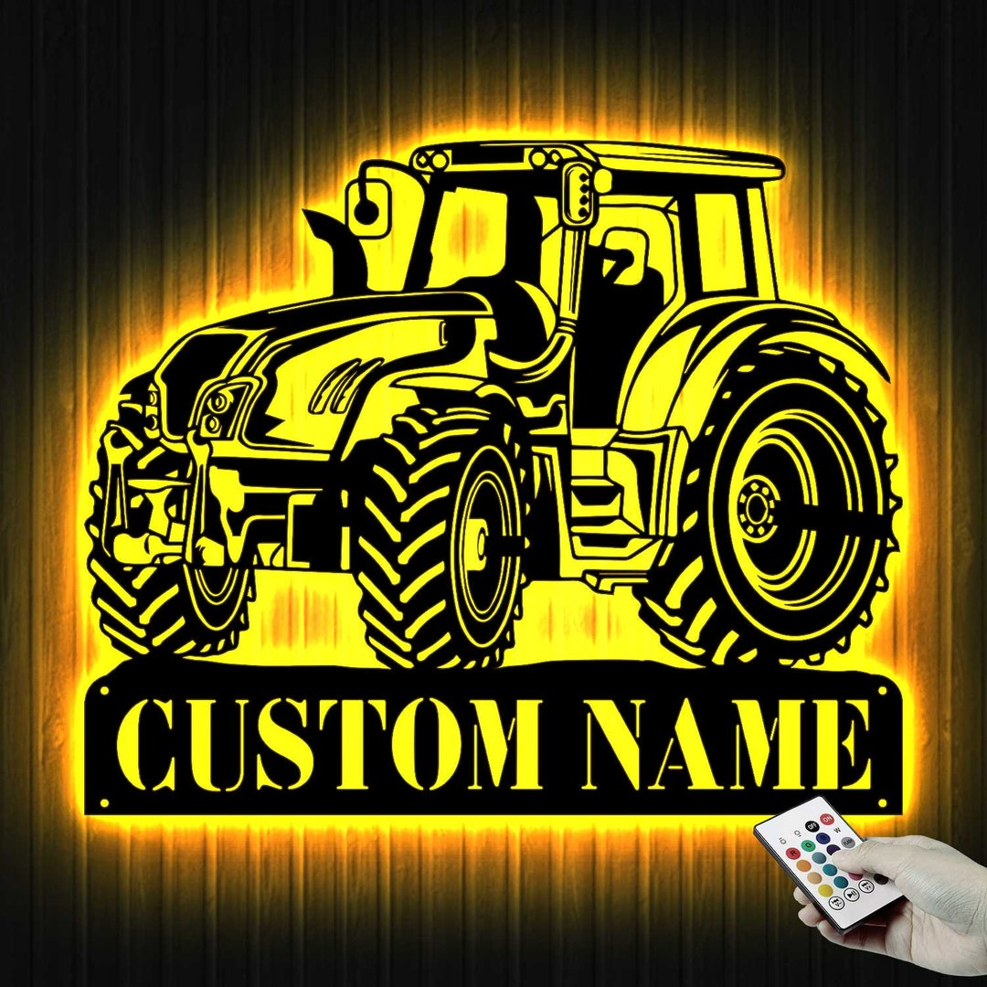 Personalized Tractor Driver Metal Wall Art LED Lighttractor - Etsy