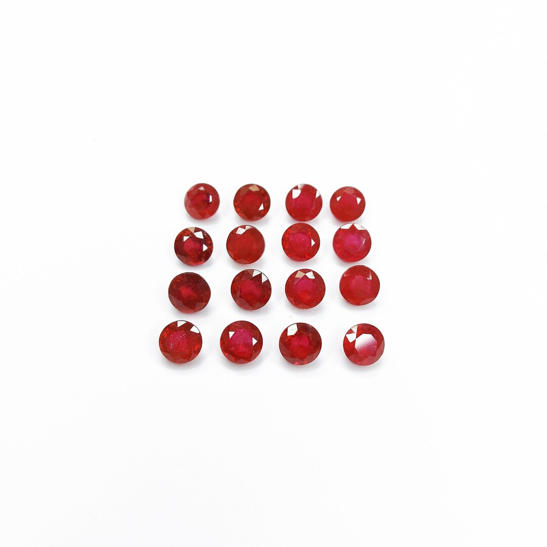Natural Bangkok Ruby Calibrated Rounds 3mm & 4mm, Loose Faceted Ruby ...