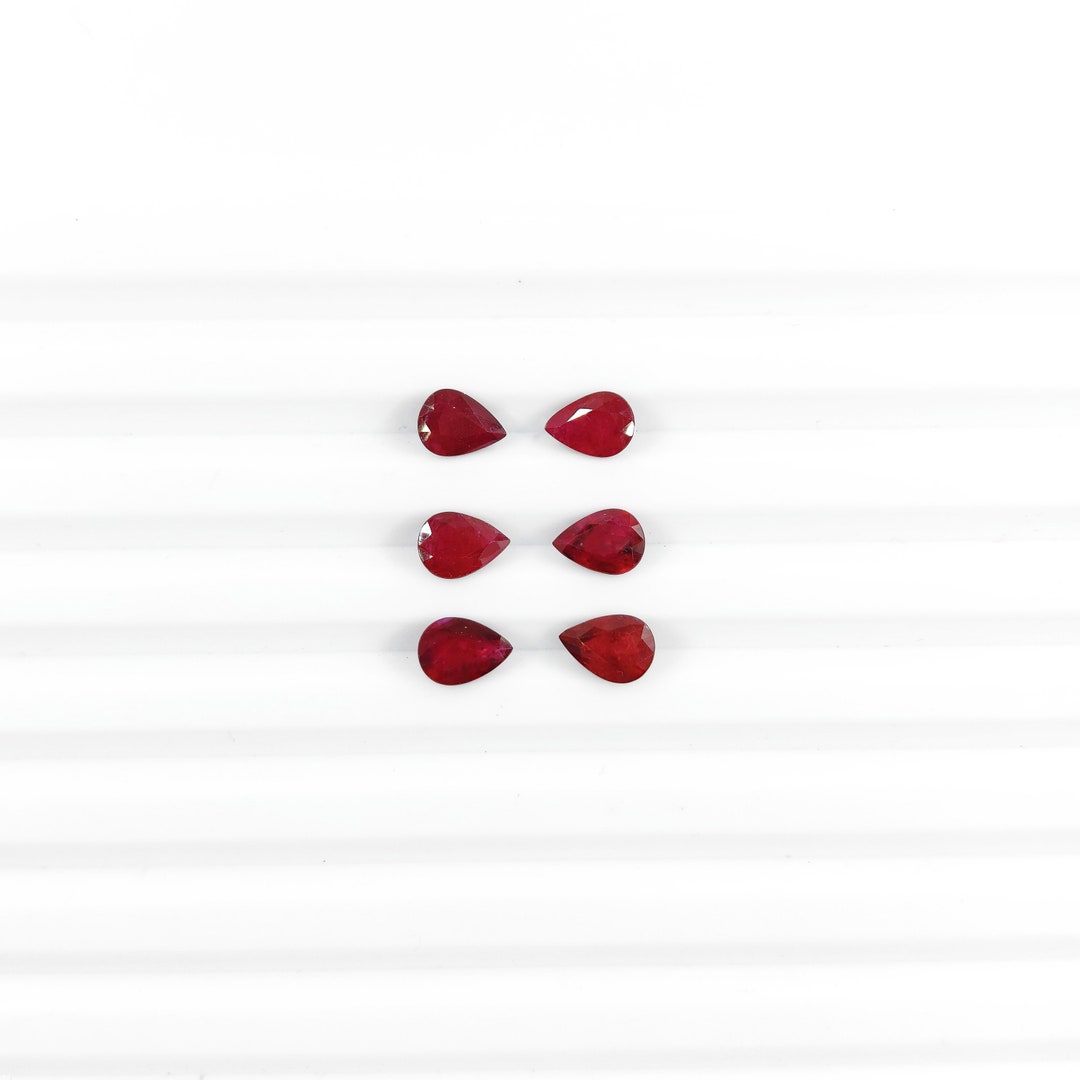 100% Natural African Pigeon Blood Red Ruby Calibrated Pears 5x7mm ...