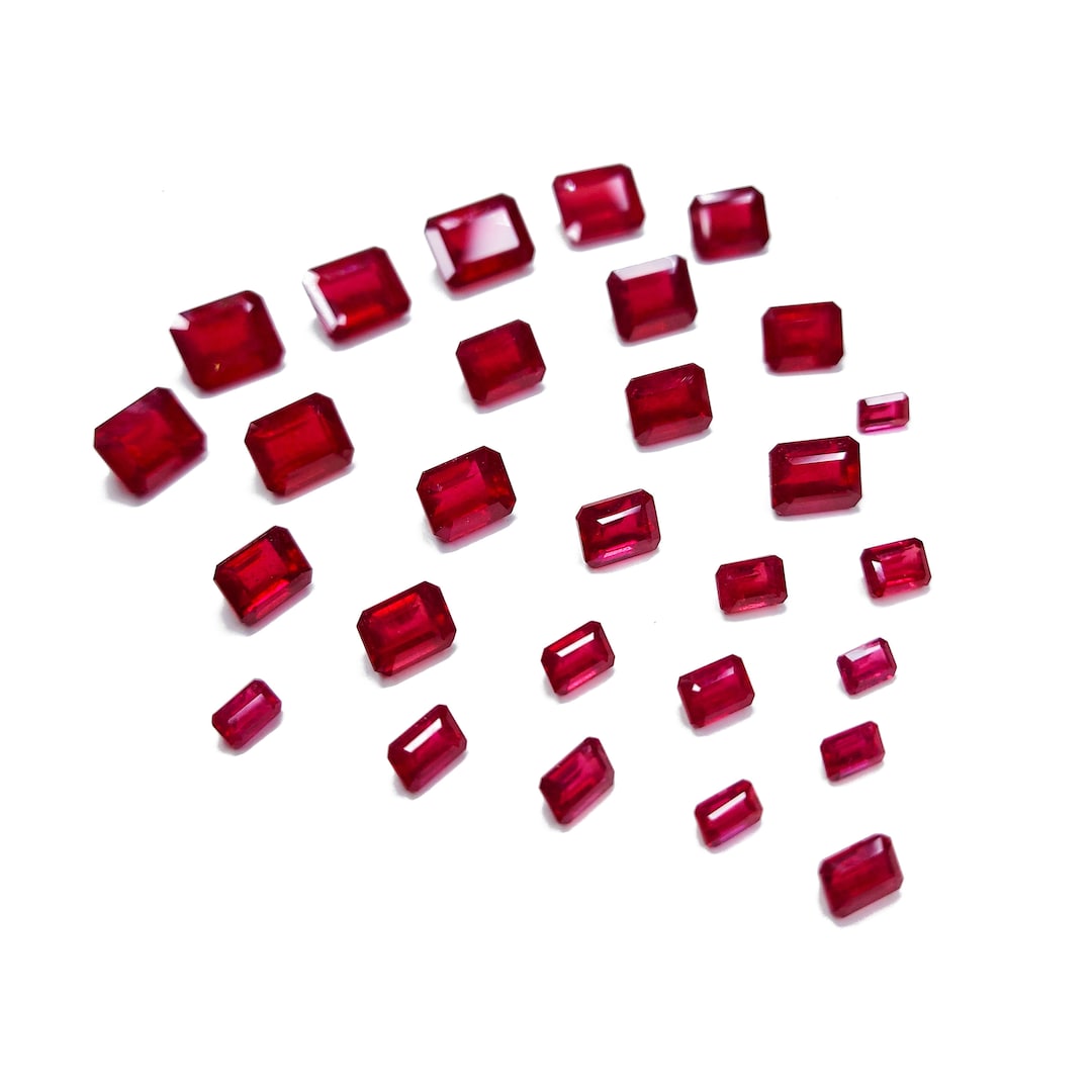 Natural Ruby Fissure Filled Octagons Loose for Jewelry and - Etsy