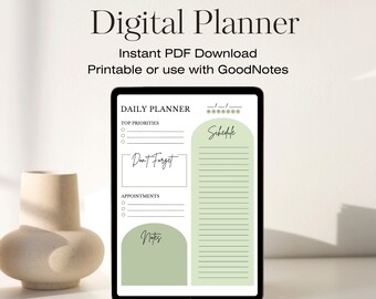 Daily Planner Printable, Instant Download, Minimal Productivity Planner ...
