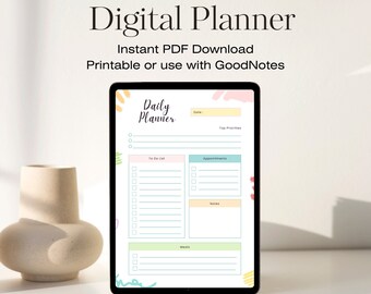 Daily Planner Printable, Instant Download, Minimal Productivity Planner ...