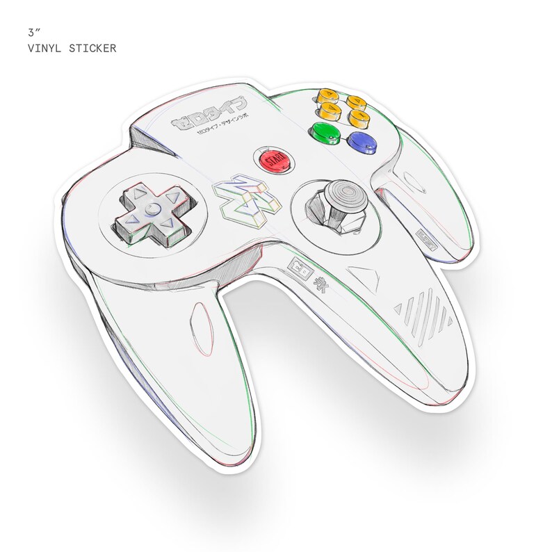 N64 Controller Vinyl Sticker - Etsy