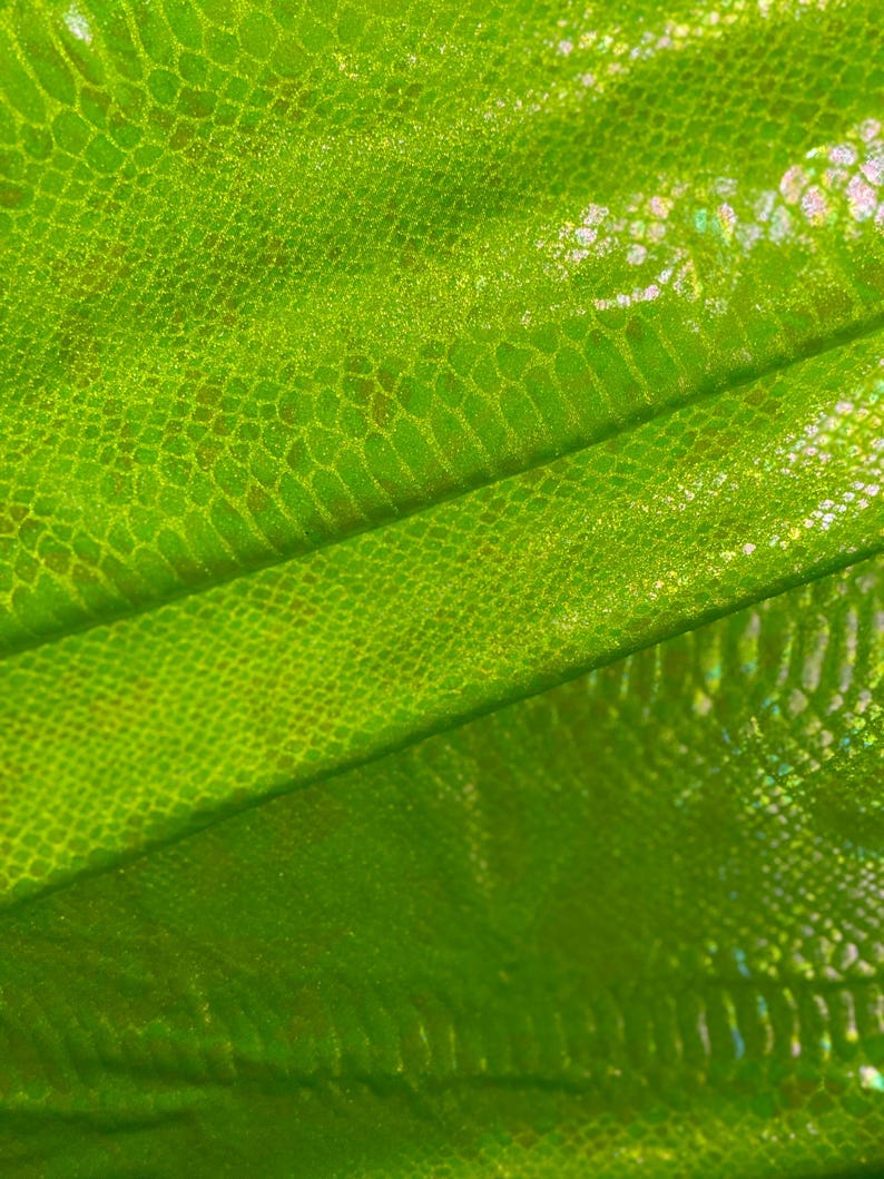 Neon Green Serpent Design on Nylon Spandex - Etsy