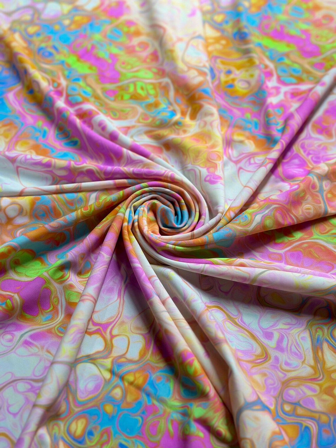Vibrant Water Marble Design on Nylon Spandex - Etsy