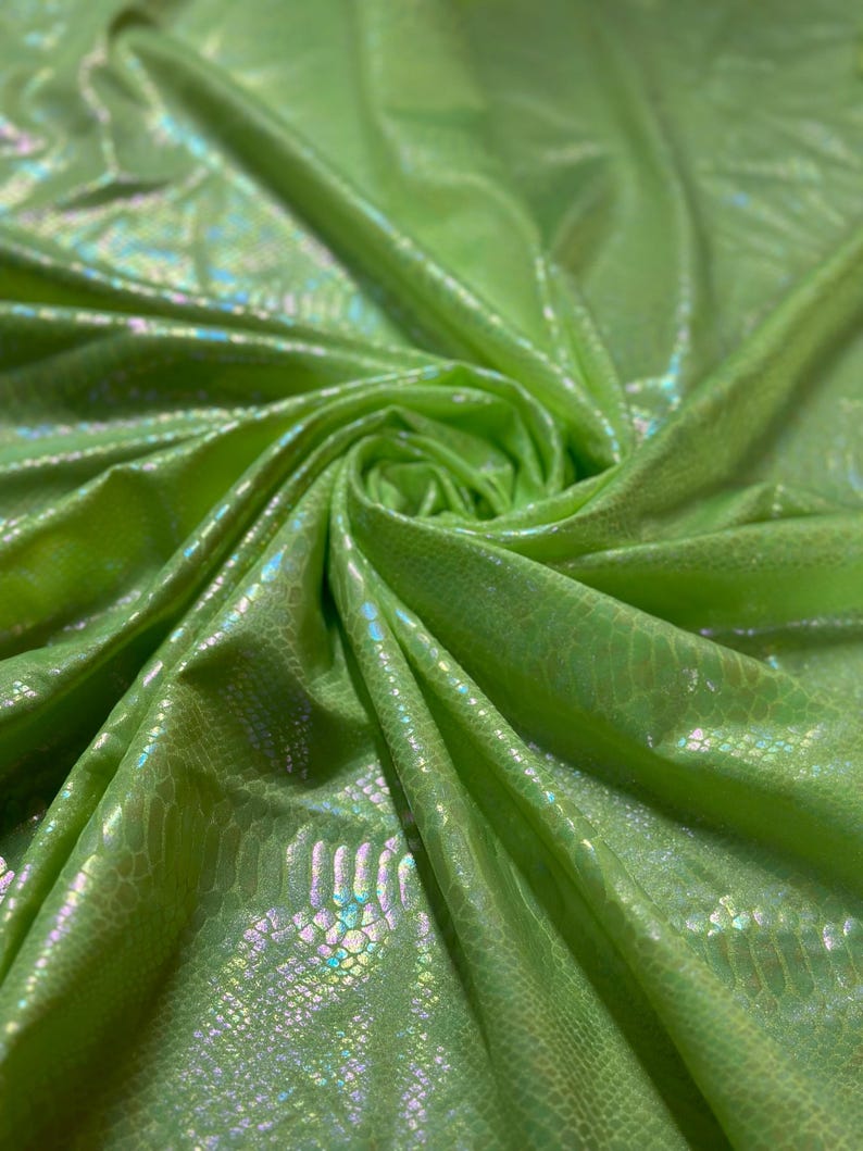 Neon Green Serpent Design on Nylon Spandex - Etsy
