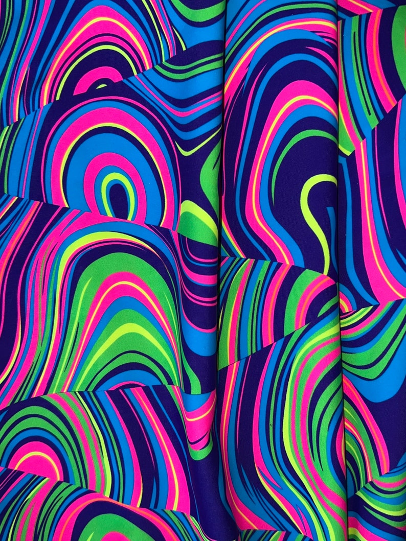 Funky Swirls of Vivid Colors on Nylon Spandex - Etsy