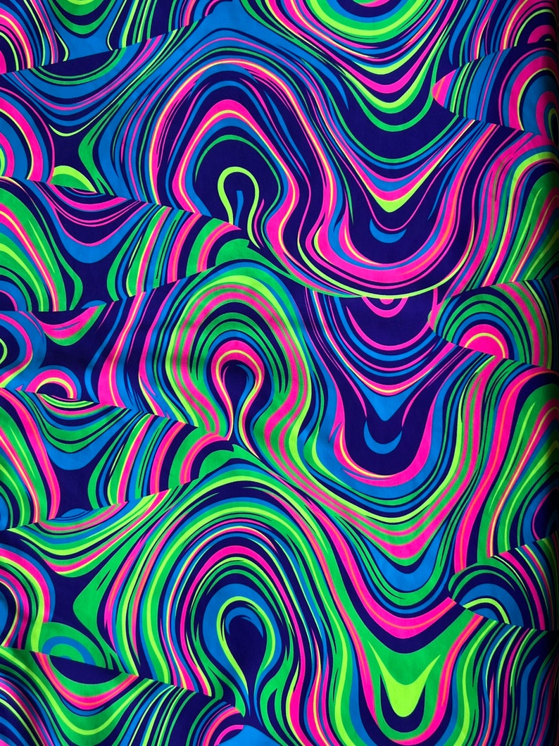 Funky Swirls of Vivid Colors on Nylon Spandex - Etsy