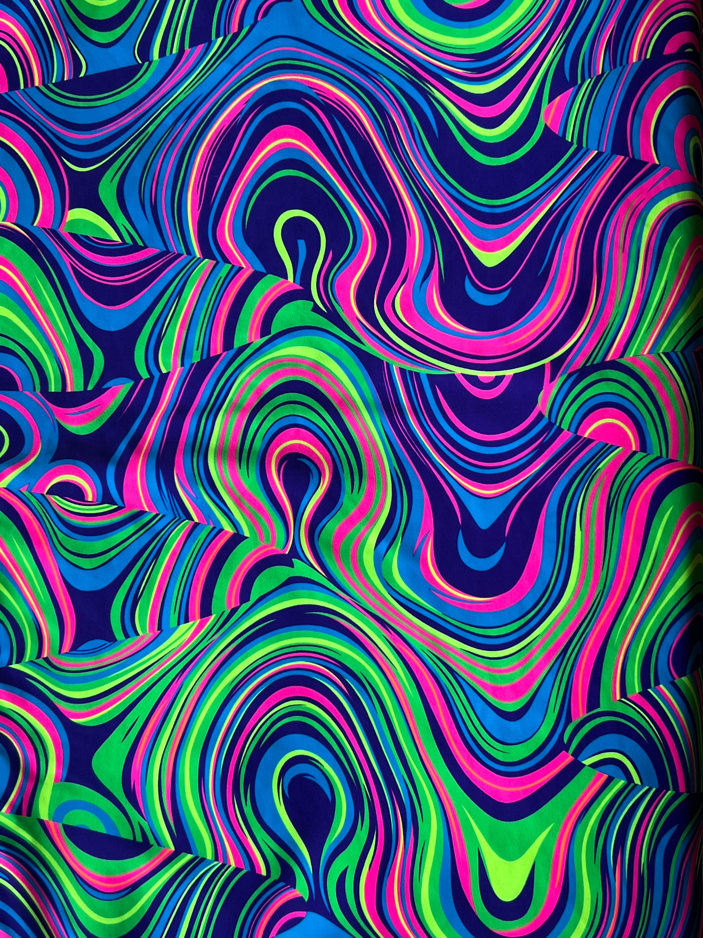 Funky Swirls of Vivid Colors on Nylon Spandex - Etsy