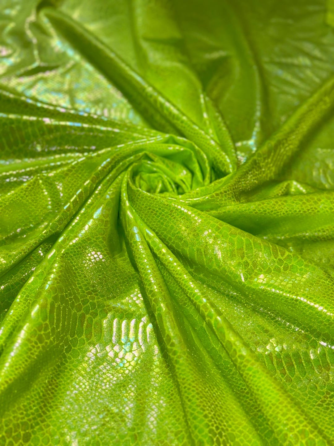 Neon Green Serpent Design on Nylon Spandex - Etsy