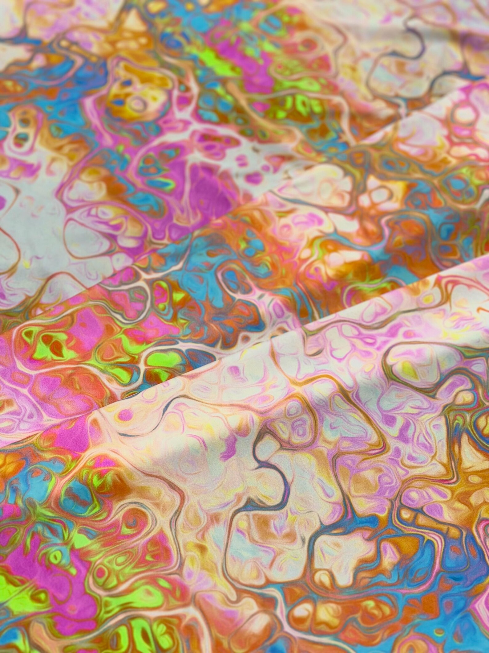 Vibrant Water Marble Design on Nylon Spandex - Etsy