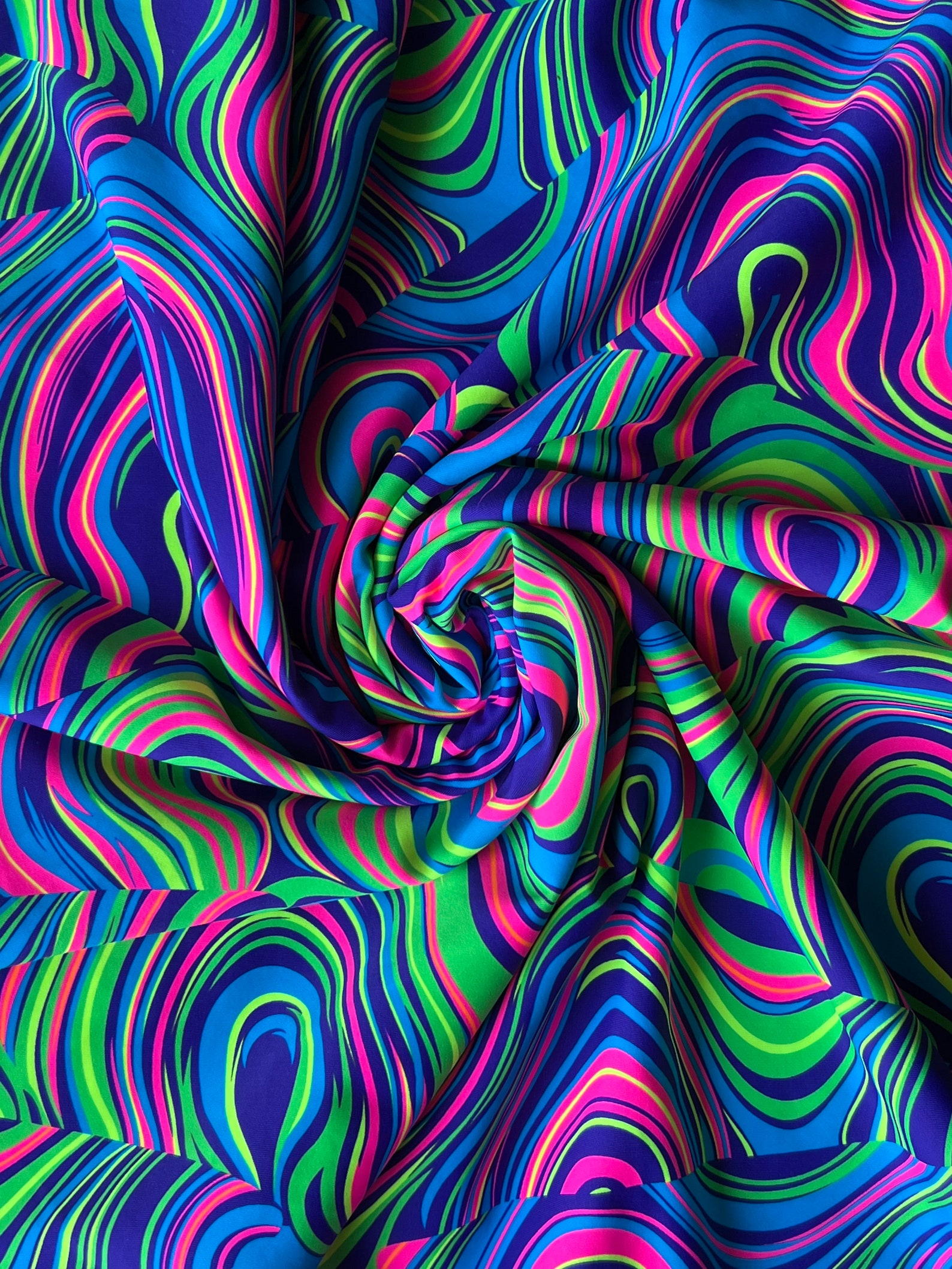 Funky Swirls of Vivid Colors on Nylon Spandex - Etsy