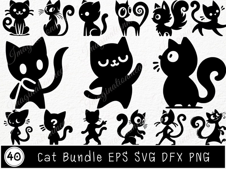 Cat SVG Bundle, Funny Cat Svg, Cute Cat PNG, Cat Clipart, Kitten Svg ...