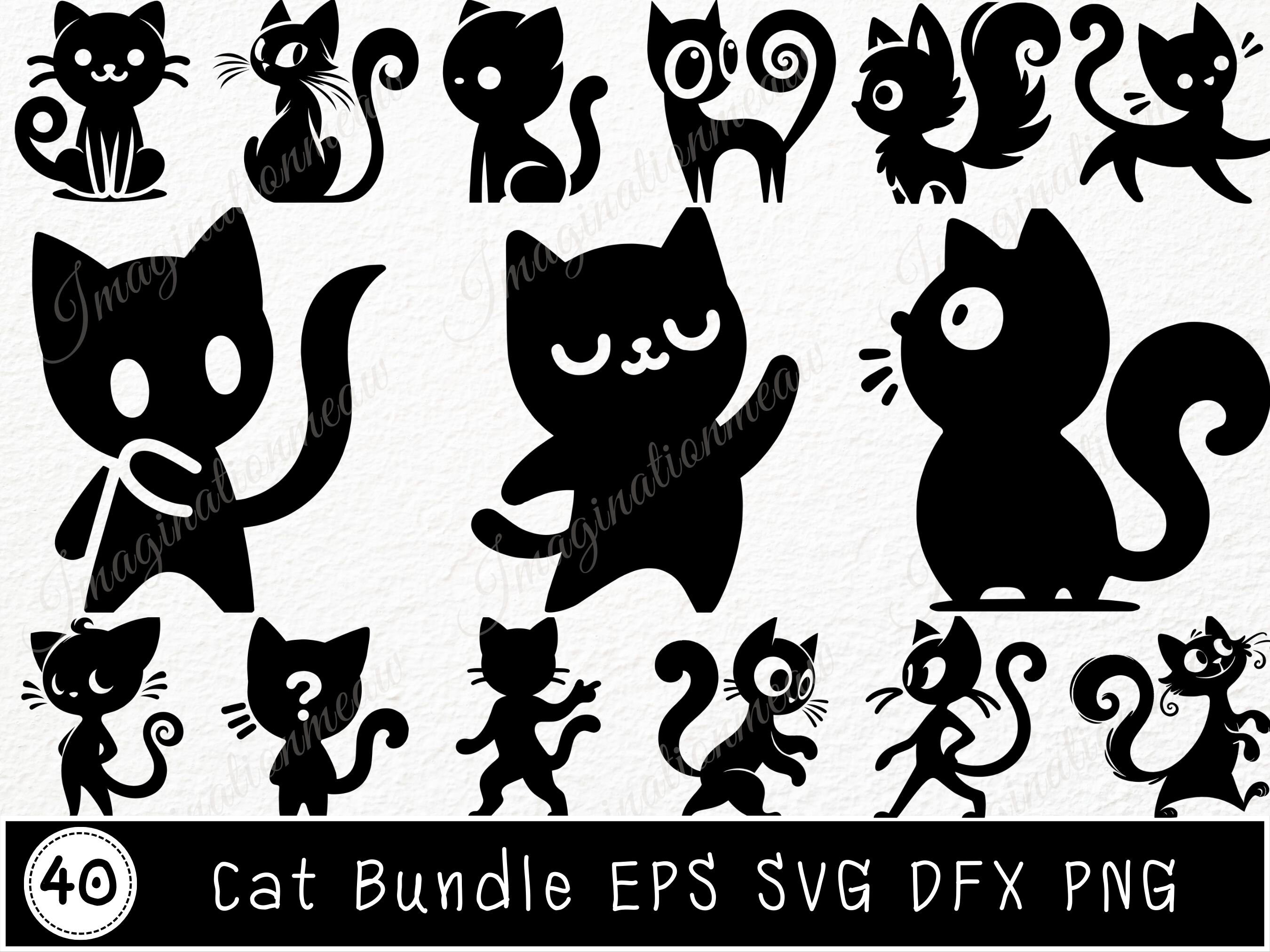 Cat SVG Bundle, Funny Cat Svg, Cute Cat PNG, Cat Clipart, Kitten Svg ...