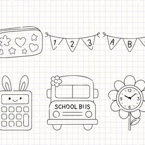 School Capybara Clipart, Back to School Svg, Capybara Line Art, Cute ...