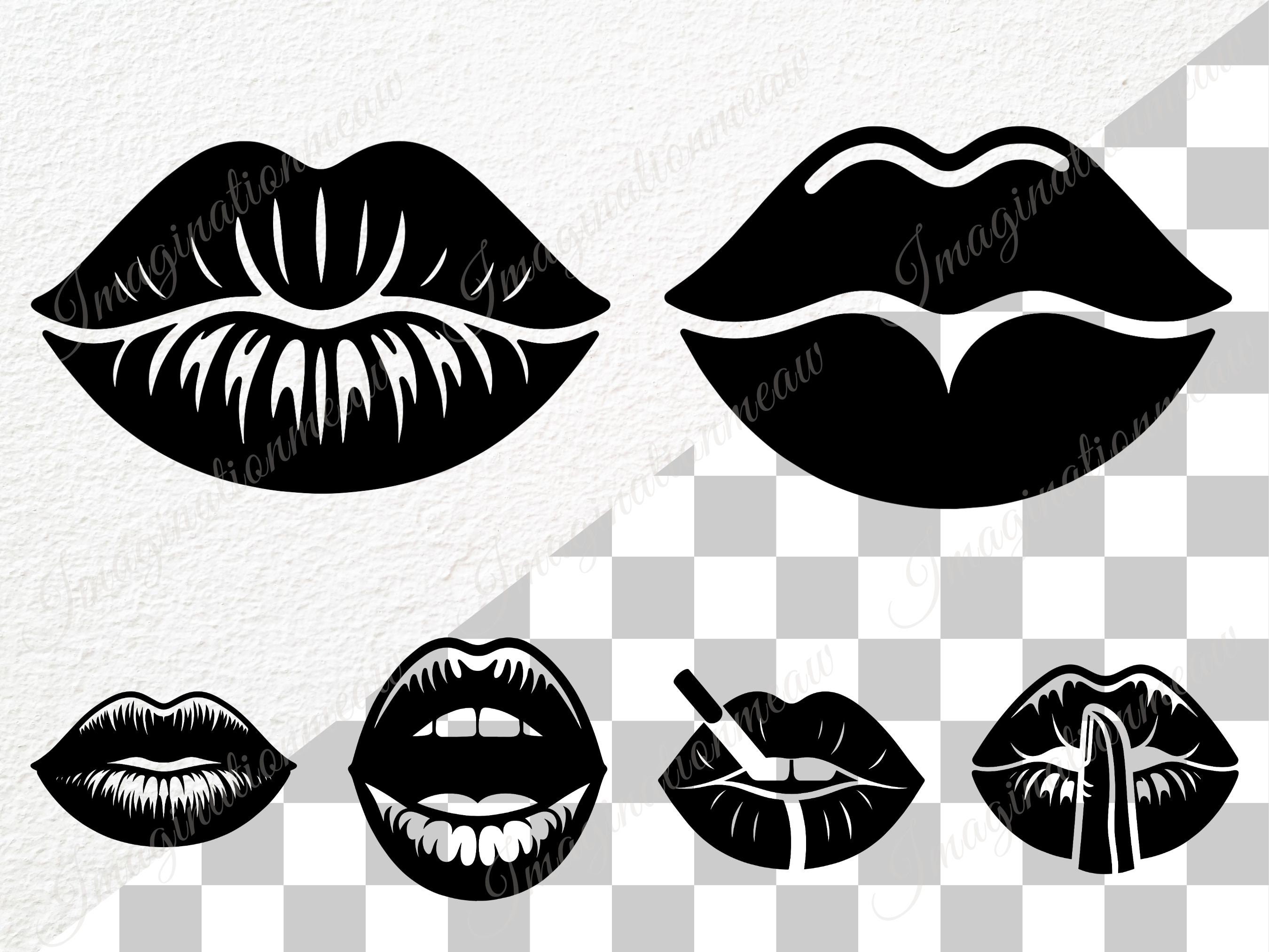 Lips Svg, Lips SVG Bundle, Kiss Svg, Dripping Lips Svg, Biting Lips Svg ...