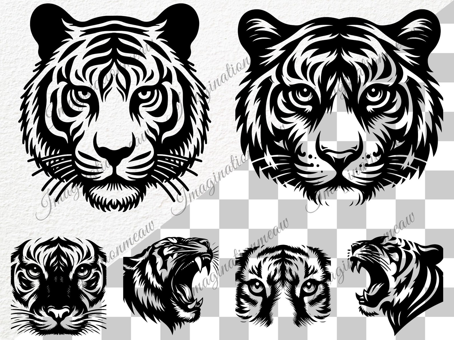 Tiger Head Svg Bundle, Tiger Head Svg, Tiger Svg, Tiger Face Svg, Tiger ...