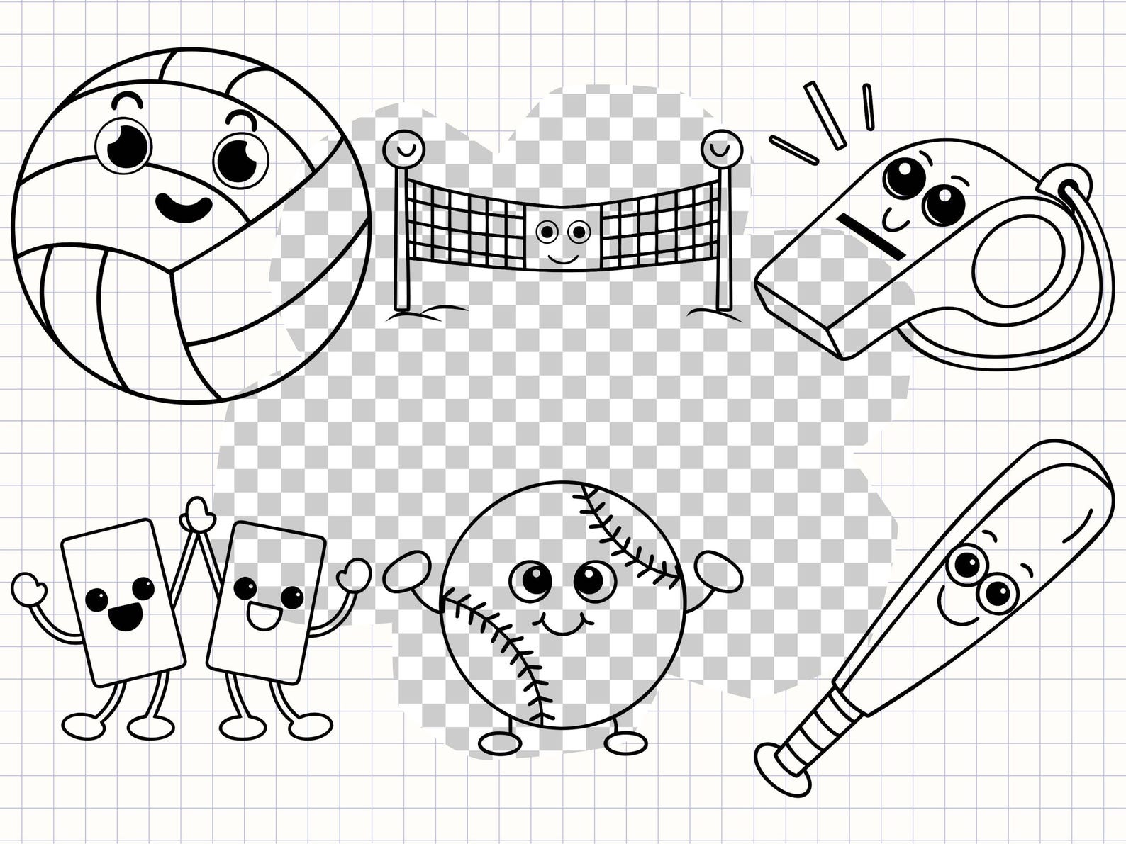 Cute Sports Clipart, Sport Bundle SVG, Football Svg, Basketball ...