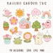 Nature Garden SVG Bundle, Cute Kawaii Spring Clipart Set, Bunny Flower ...