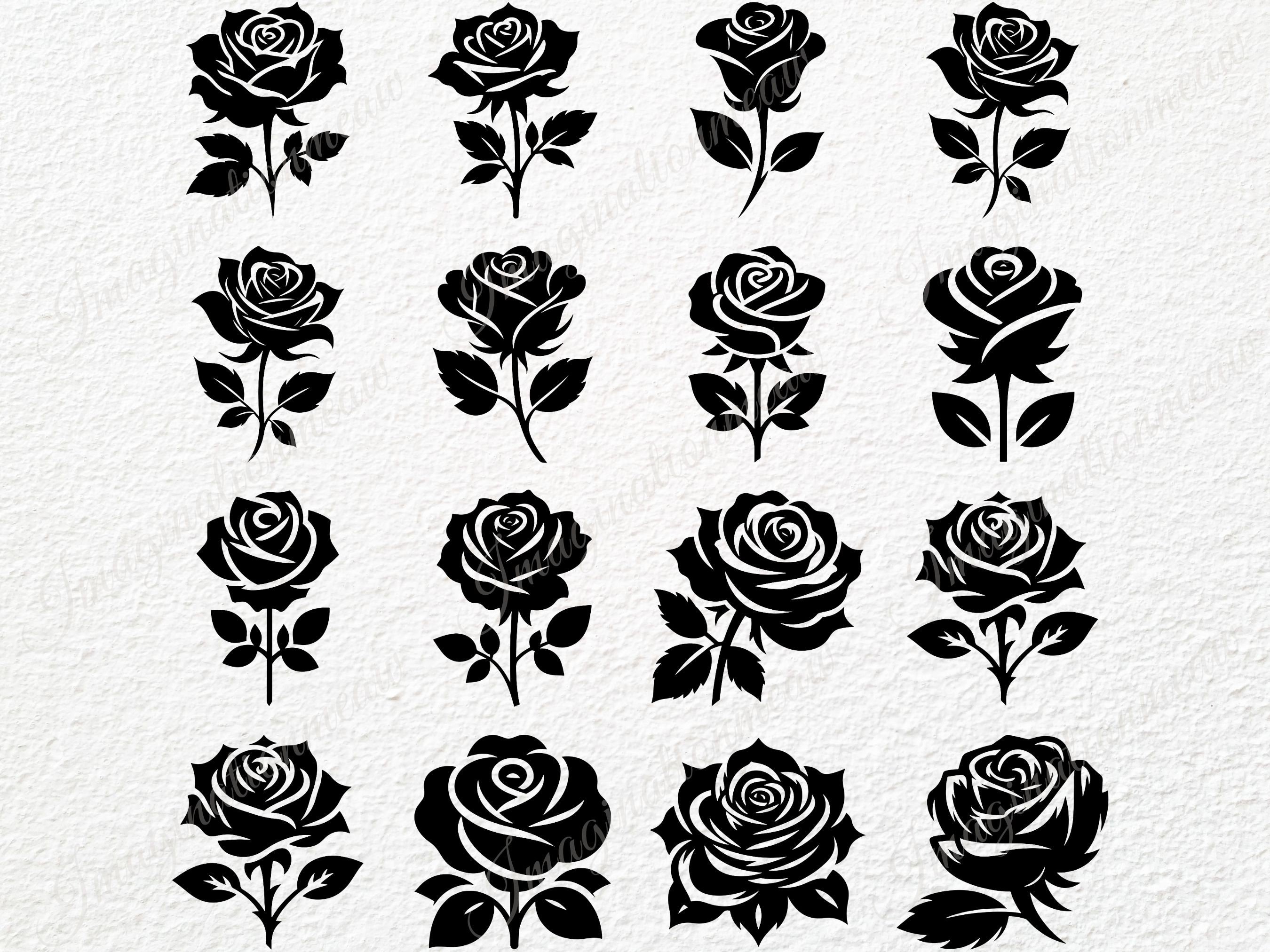 100 Rose SVG Bundle, Rose Svg, Flowers Svg, Rose Clipart Bundle, Rose ...