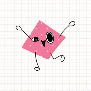 Funny Square Cartoon Clipart, Shape Characters SVG, Cute Geometric ...