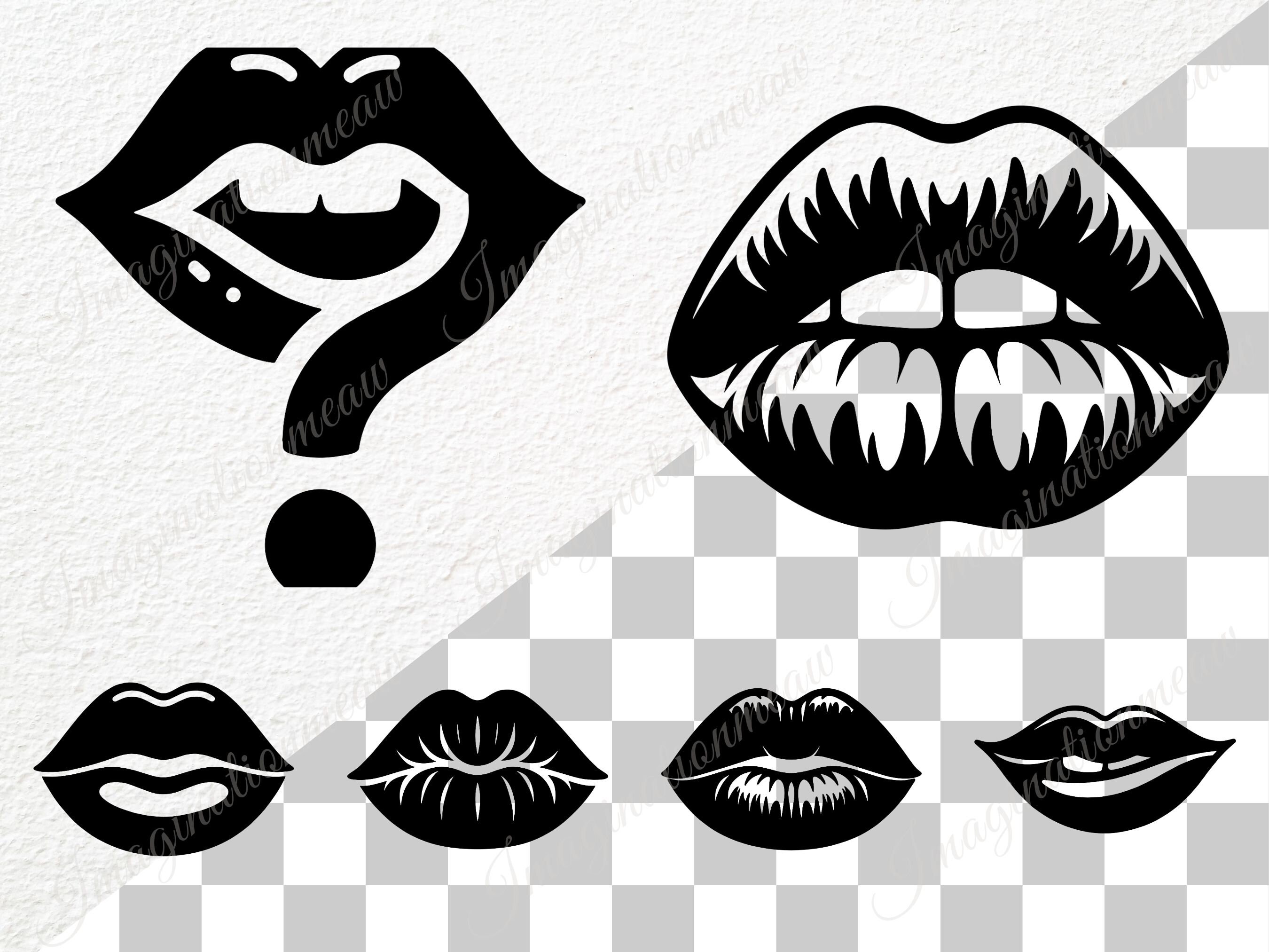 Lips Svg, Lips SVG Bundle, Kiss Svg, Dripping Lips Svg, Biting Lips Svg ...