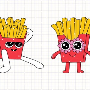 French Fries Clipart, Kawaii Food SVG, Fast Food PNG, Cute Snack ...
