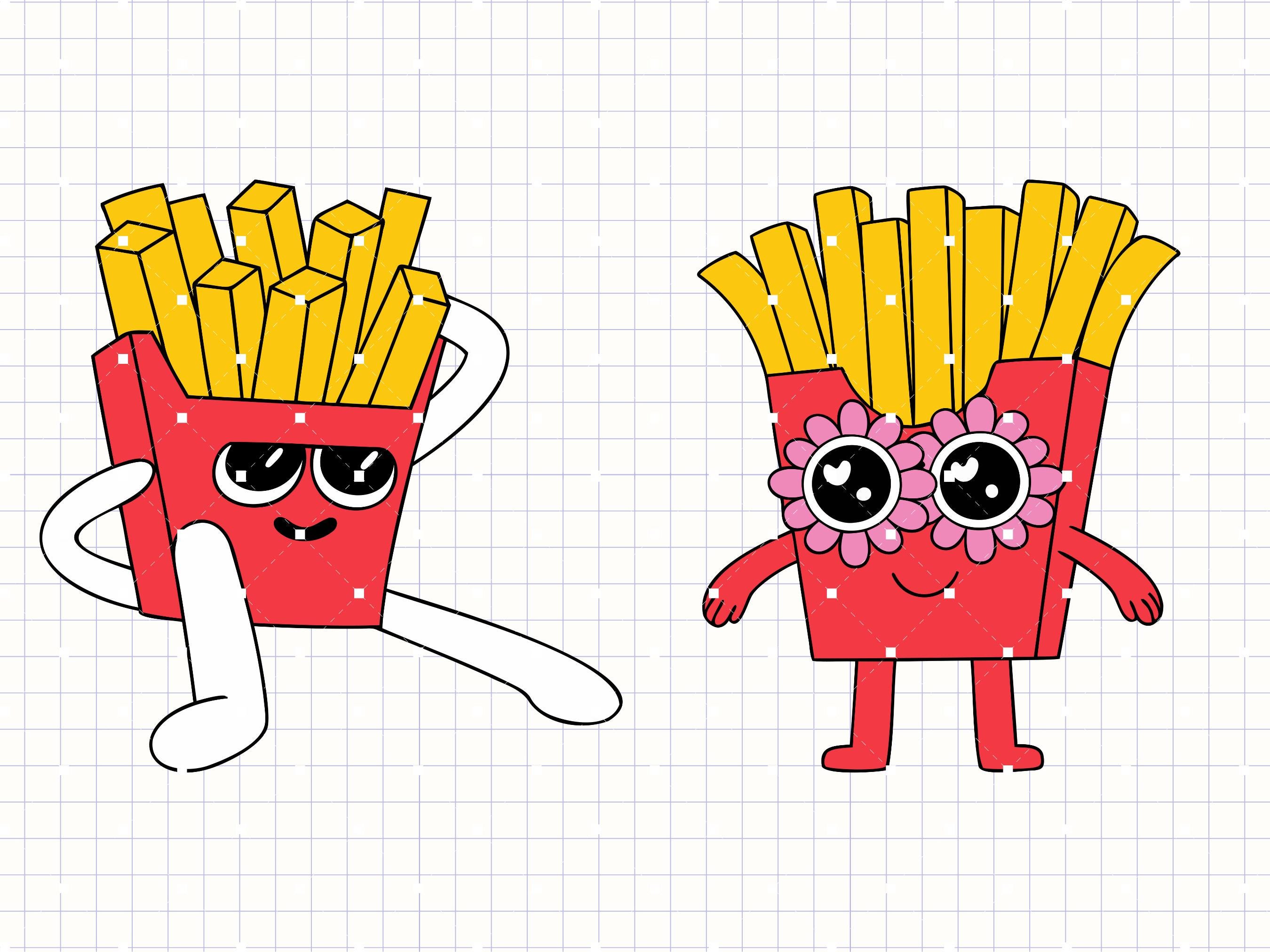French Fries Clipart, Kawaii Food SVG, Fast Food PNG, Cute Snack ...