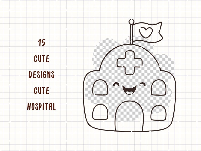 Cute Hospital Clipart, Kawaii Medical SVG Bundle, Hand Drawn Healthcare ...